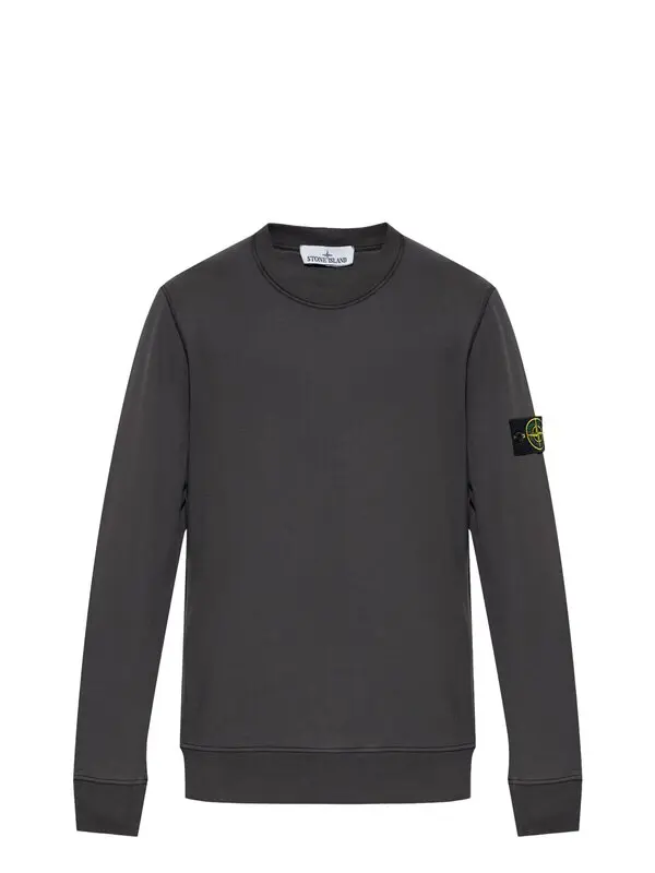Stone Island Sweatshirt With Embroidered Logo - Grey