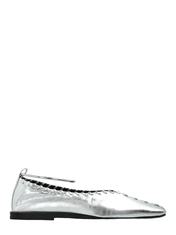 JIL SANDER Leather Ballerinas - Silver