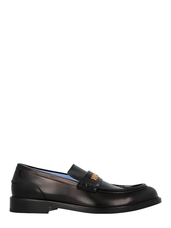 Versace Leather Loafers - Black