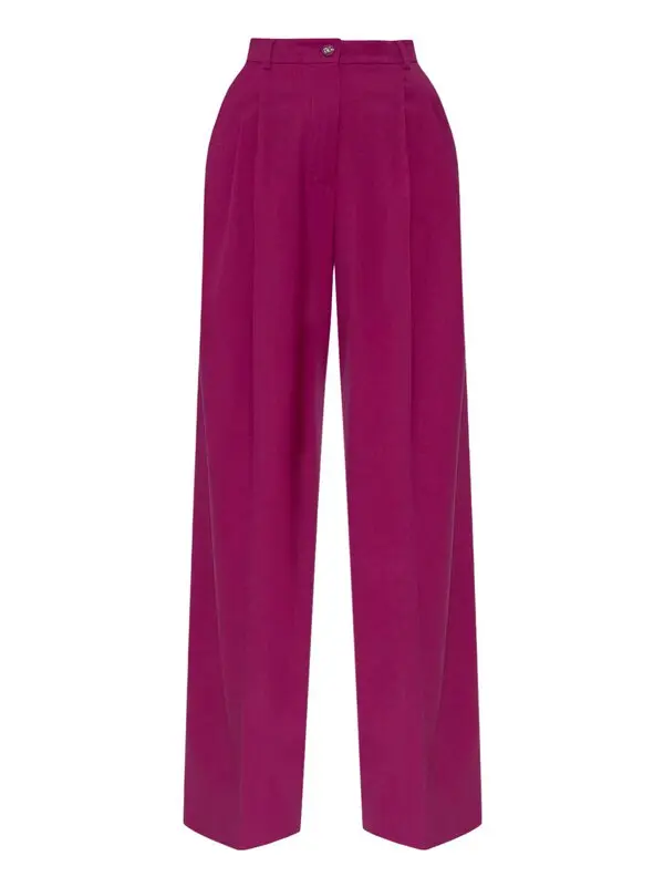 Dolce & Gabbana Wool Trousers With Pleats - Purple