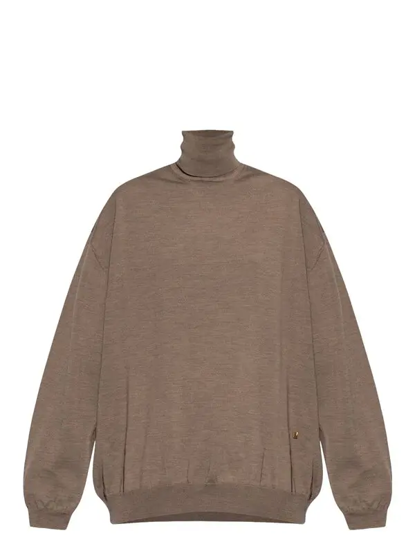 Moschino Oversized Wool Turtleneck - Brown