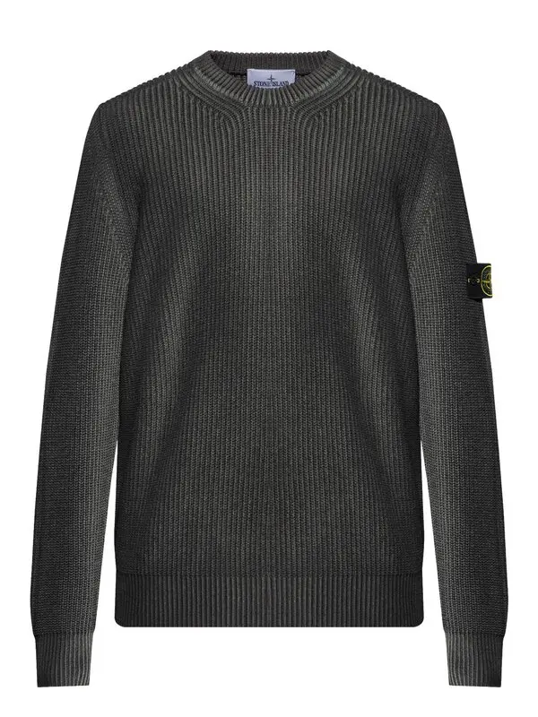 Stone Island Logo Cotton Sweater - Grey