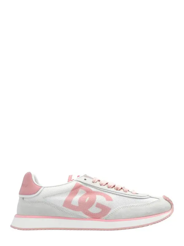 Dolce & Gabbana Dg Cushion Leather And Fabric Sneakers - Pink