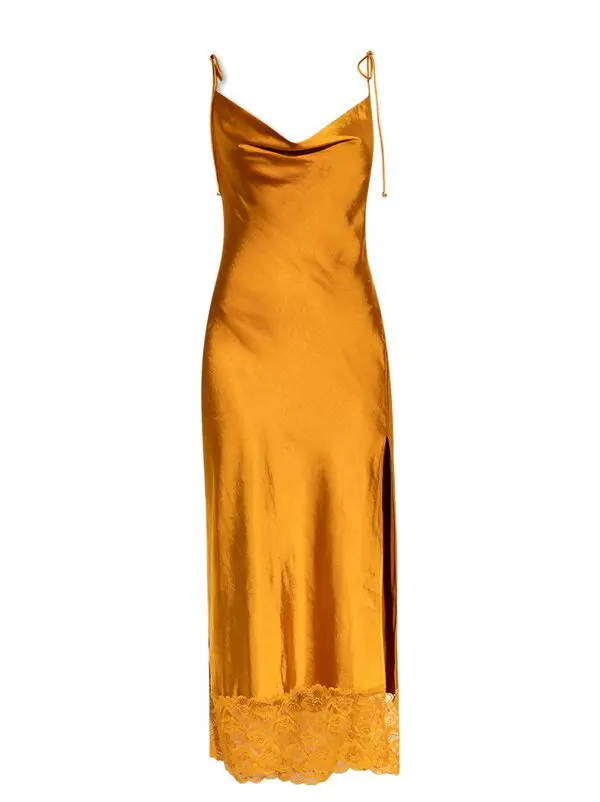 SELF-PORTRAIT Strappy Midi Dress - Orange
