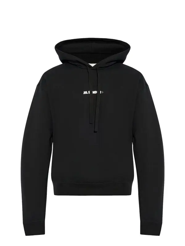 JIL SANDER Cotton Loose Fit Hoodie - Black