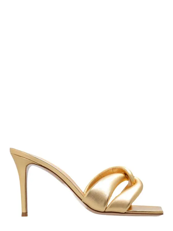 GIANVITO ROSSI Amour Heeled Mules - Gold