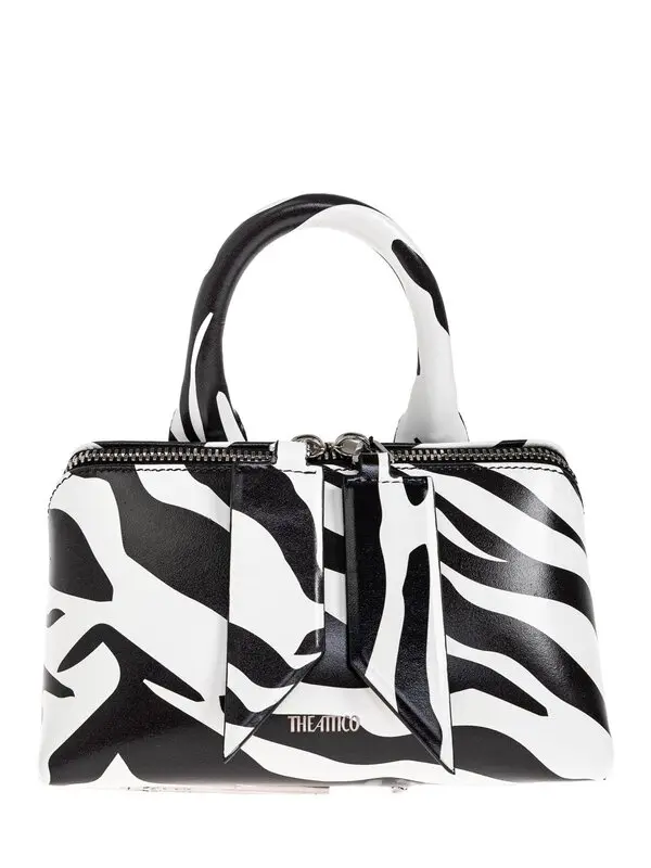 Attico Zebra Print Handbag - Black