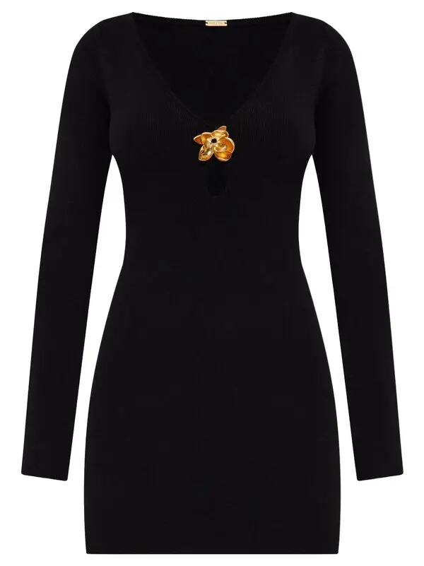 Cult Gaia Mani Knit Mini Dress With Appliqu - Black