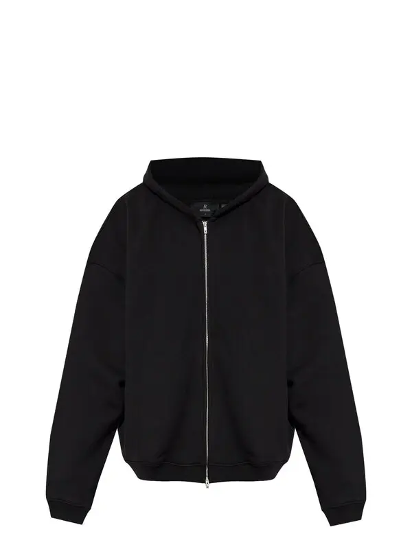 REPRESENT Minimalist Hoodie With Metal Zipper - Black
