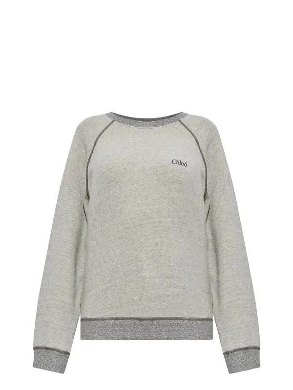 Chloé Sweatshirt With Embroidered Logo - Grey