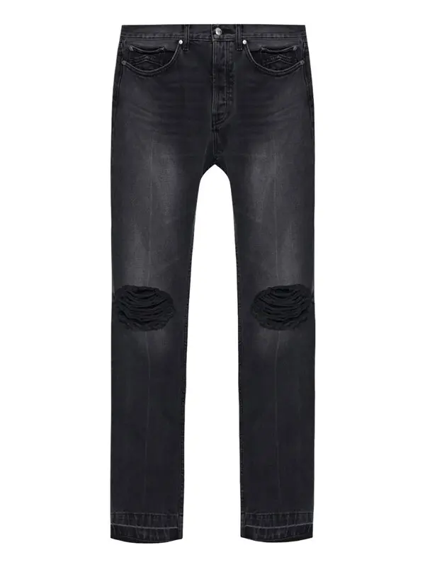 Rhude Washed-effect Jeans With Distressing - Black