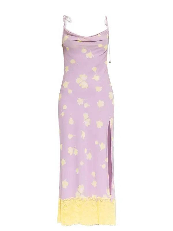 SELF-PORTRAIT Strappy Floral Dress - Purple