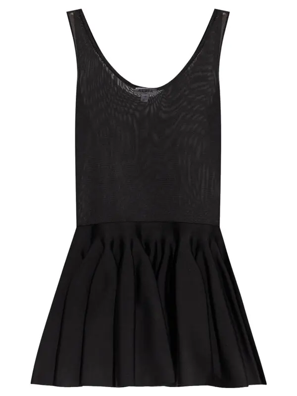 Alaïa Sleeveless Fit & Flare Dress - Black