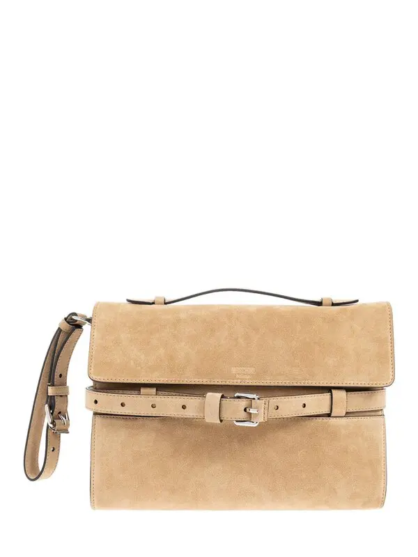 Moschino Suede Handbag - Beige