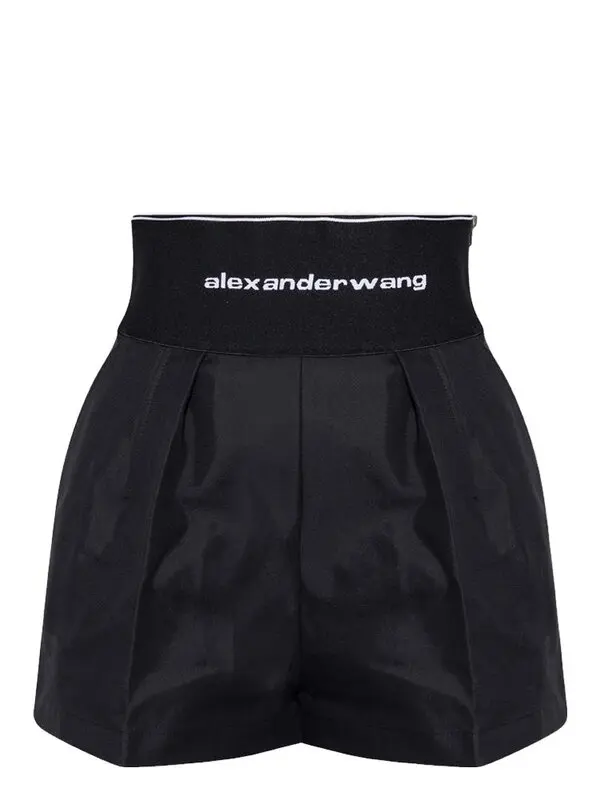 Alexander Wang High-waisted Logo Shorts - Black