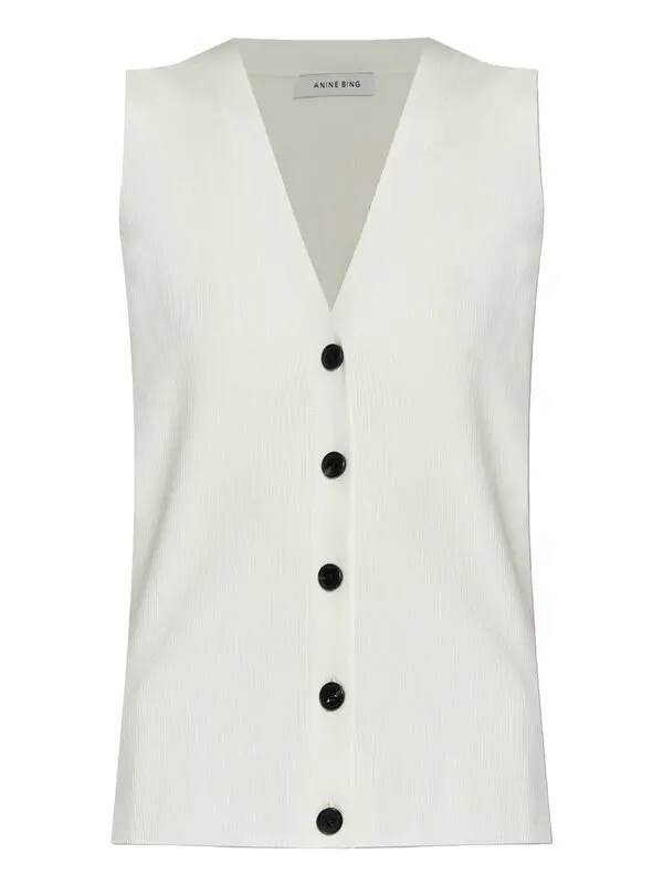 ANINE BING Wool And Silk Vest - Cream
