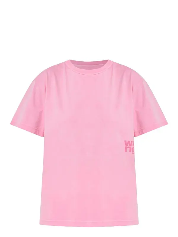 Alexander Wang T-shirt With Embossed Logo - Pink