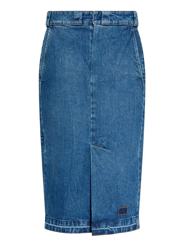 MAISON MARGIELA Midi-length Pencil Denim Skirt - Blue