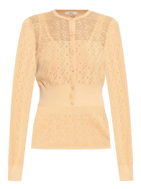 Chloé Cardigan With Strap Top - Orange