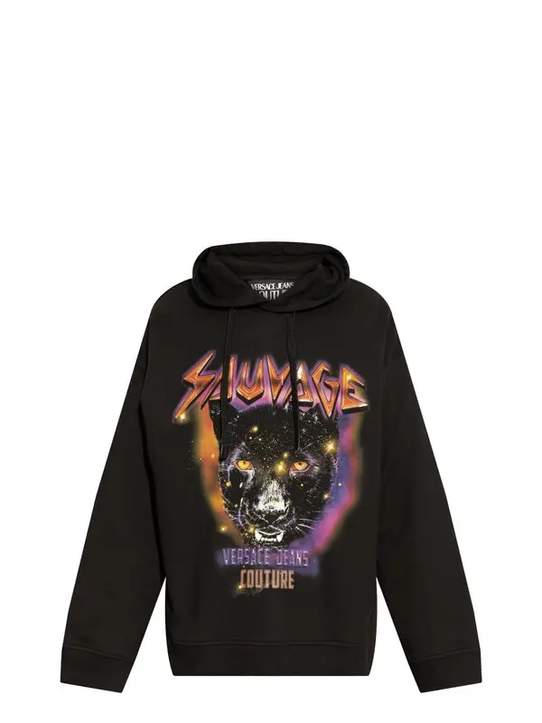 Versace Printed Cotton Sweatshirt - Black