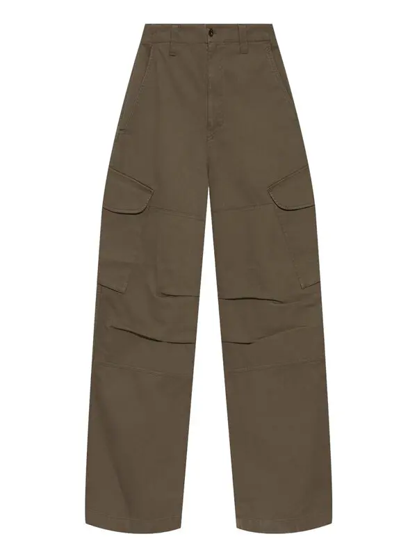 Acne Studios Wide-leg Cotton Trousers With Pockets - Green
