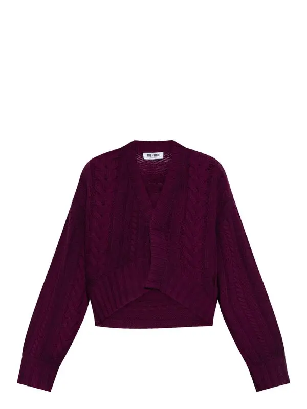 Attico Cable Knit Wool And Cashmere Sweater - Purple