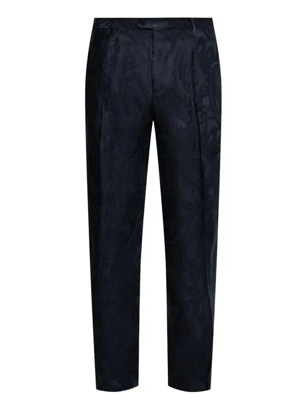 Etro Patterned Trousers - Navy Blue