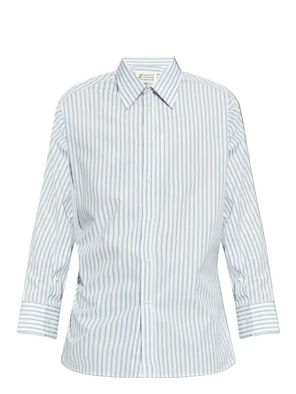 MAISON MARGIELA Shirt With Striped Pattern - Light Blue