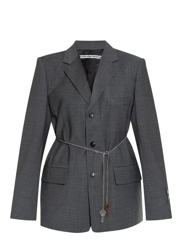 Alexander Wang Blazer With Decorative Chain - Grey