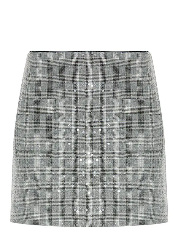 Zadig&Voltaire Jamie Sequin Houndstooth Mini Skirt - Grey