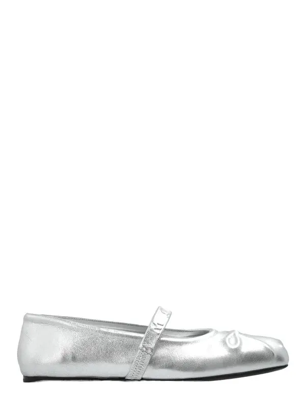 Marni Leather Ballet Flats - Silver