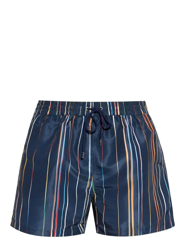Paul Smith Striped Swim Shorts - Navy Blue
