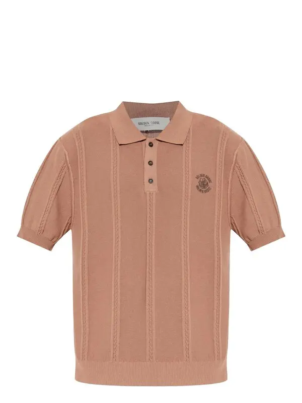 GOLDEN GOOSE Polo With Logo - Brown