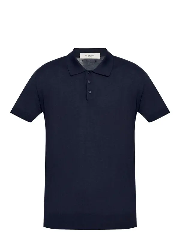 GOLDEN GOOSE Wool Polo - Navy Blue