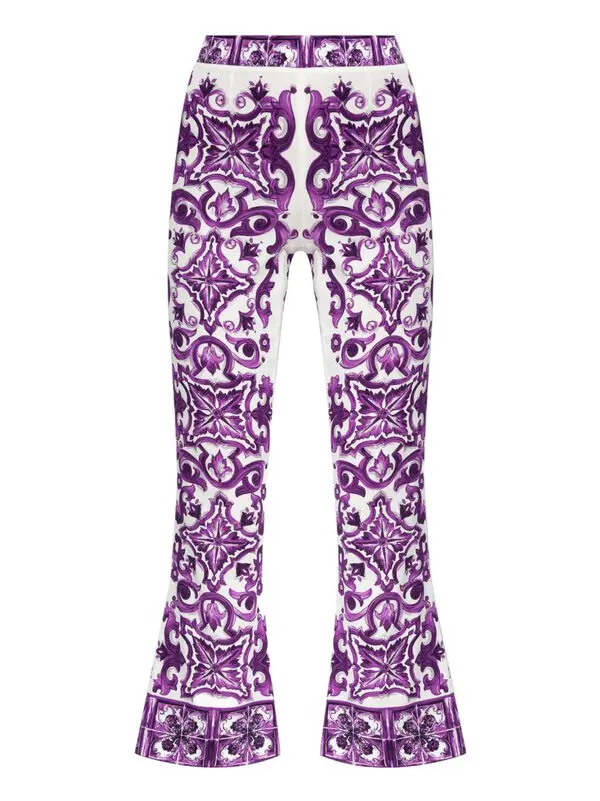 Dolce & Gabbana Silk Trousers - Purple