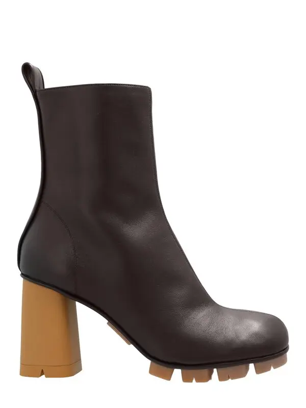 Bottega Veneta Shore Heeled Ankle Boots - Brown