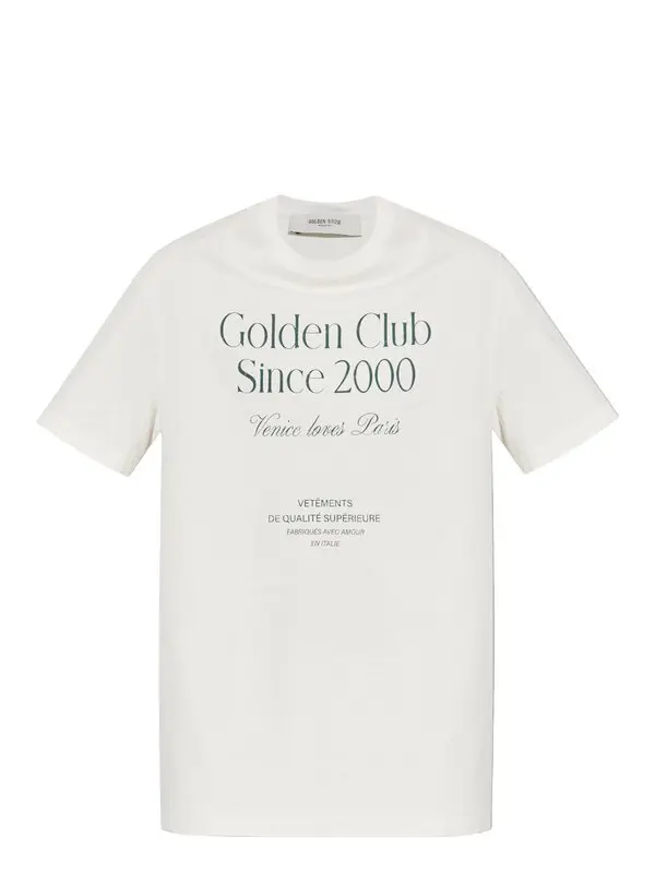 GOLDEN GOOSE T-shirt With Print - Cream