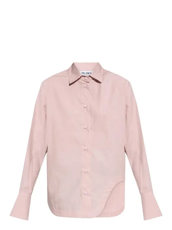 Attico Cotton Shirt With Asymmetric Hem - Pink
