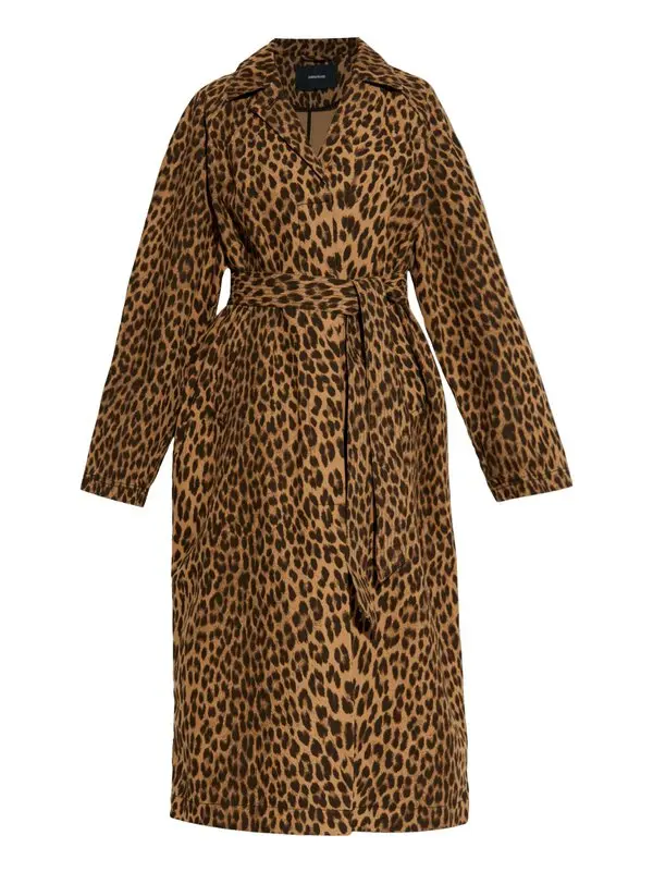 Zadig&Voltaire Leopard Print Cotton Coat - Brown