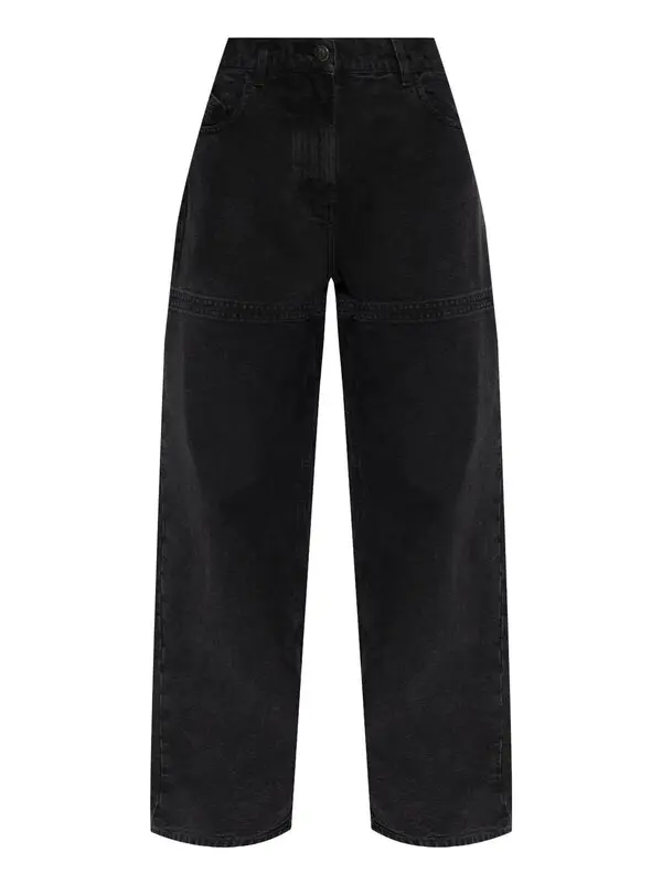 Attico Slit Bootcut Jeans - Black