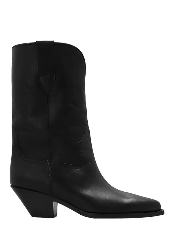 Isabel Marant Dahope Leather Cowboy Boots - Black