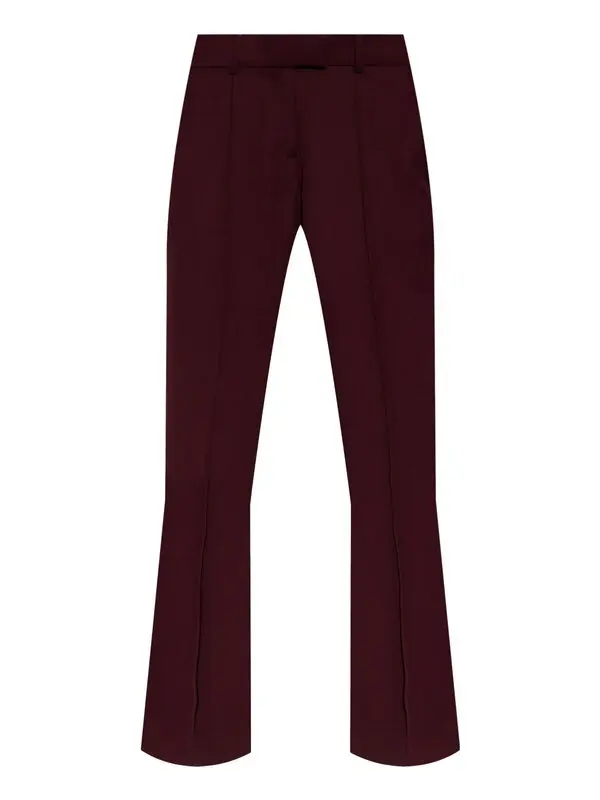 Attico Creased Virgin Wool Trousers - Burgundy