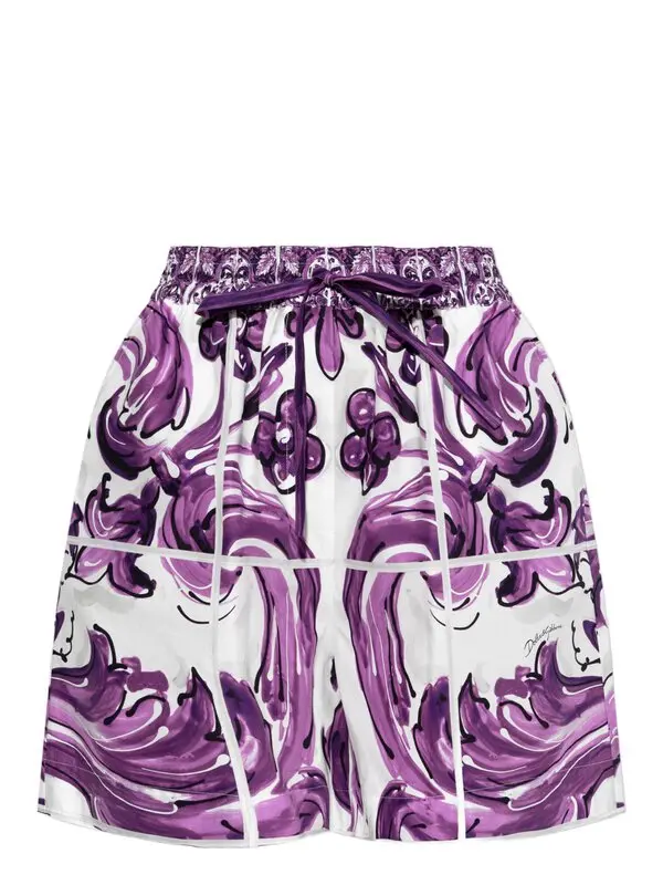 Dolce & Gabbana Patterned Relaxed Fit Shorts - Purple