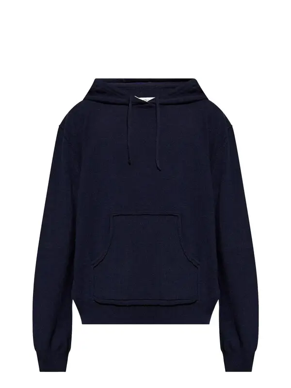 MAISON MARGIELA Wool And Cashmere Hooded Sweatshirt - Navy Blue