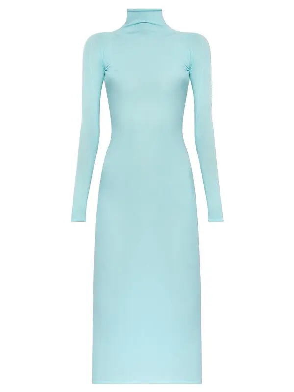 Alaïa Turtleneck Midi Dress - Light Blue
