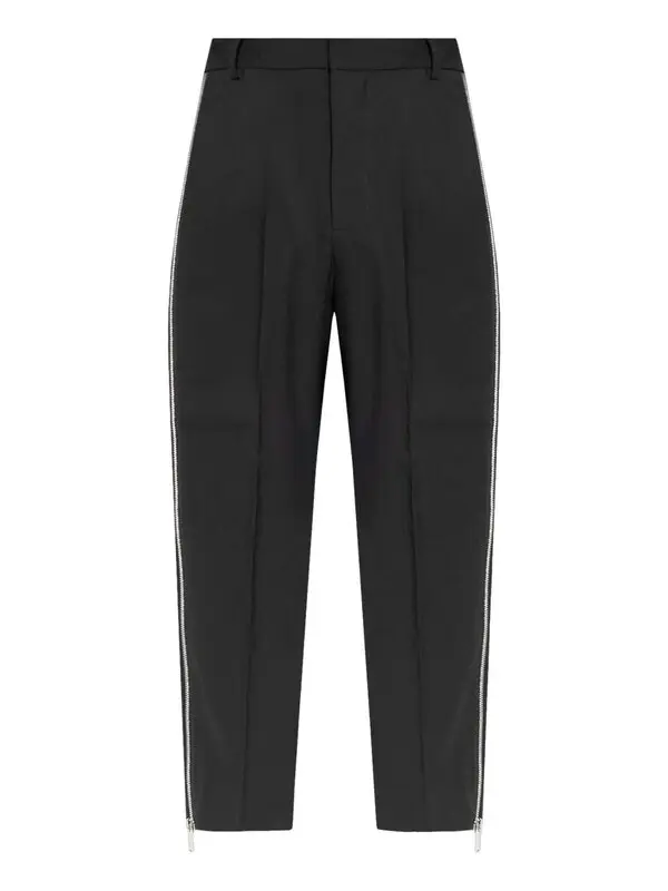 Dsquared2 Trousers With Silver Zipper Inserts - Black