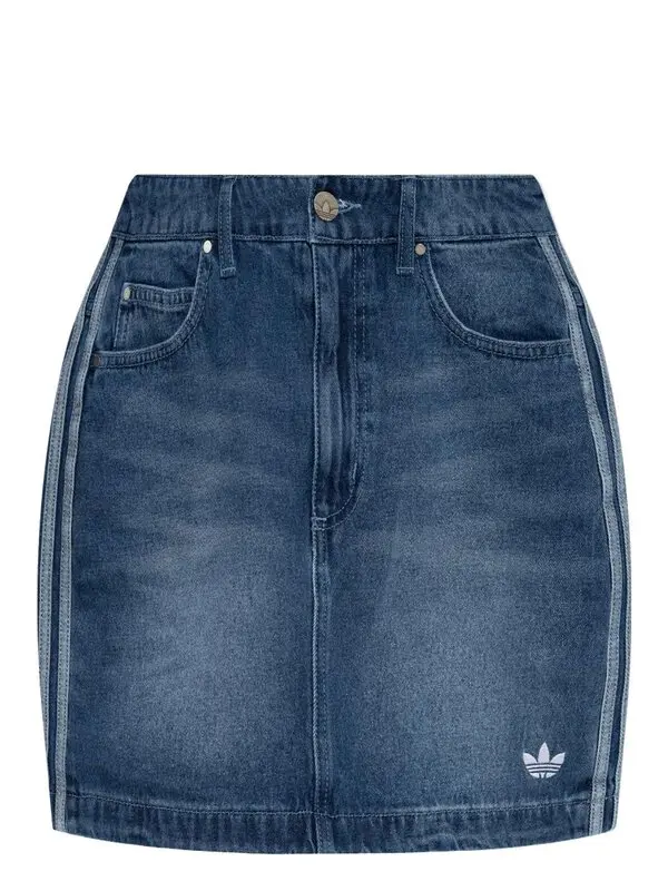 Adidas Originals By Alexander Wang Denim Mini Skirt - Navy Blue