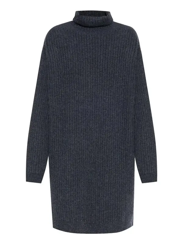 LEMAIRE Wool Turtleneck Dress - Navy Blue