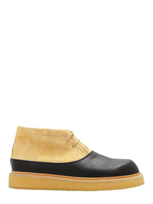Marni Two-tone Leather Ankle Boots - Black