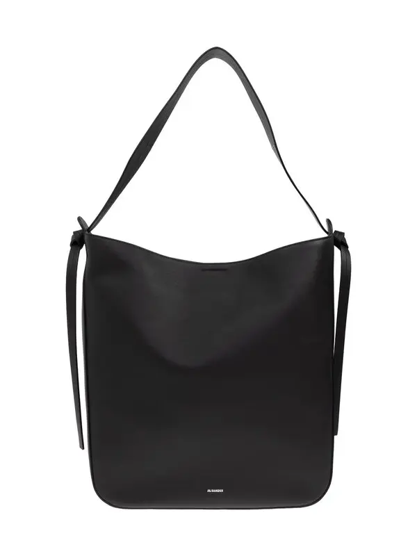 JIL SANDER Leather Shopper Bag - Black